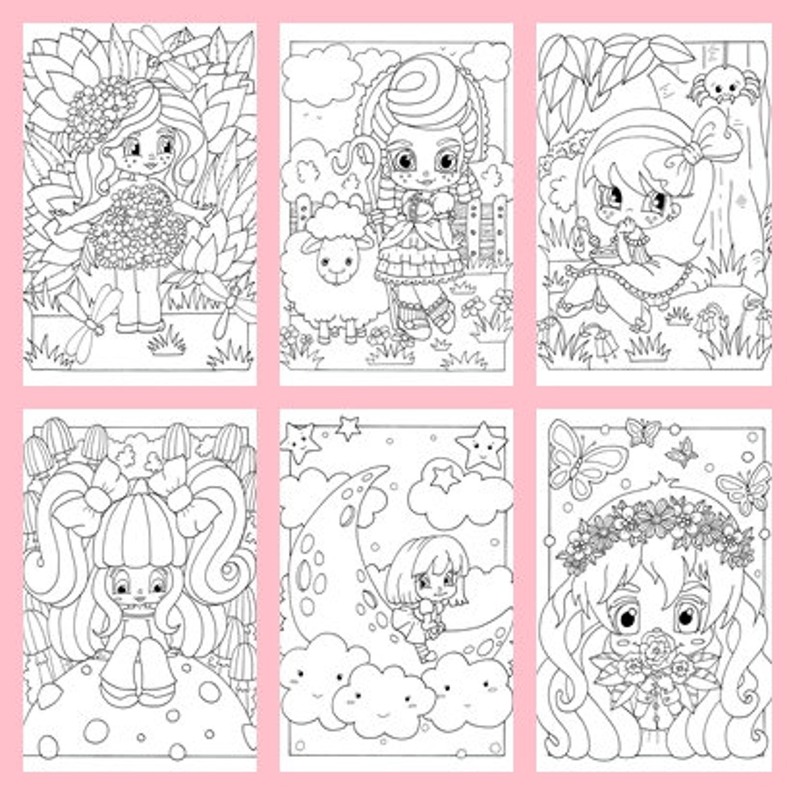 Chibi Girls Coloring Book – 40 Sassy Sweethearts Designs (PDF Download ...