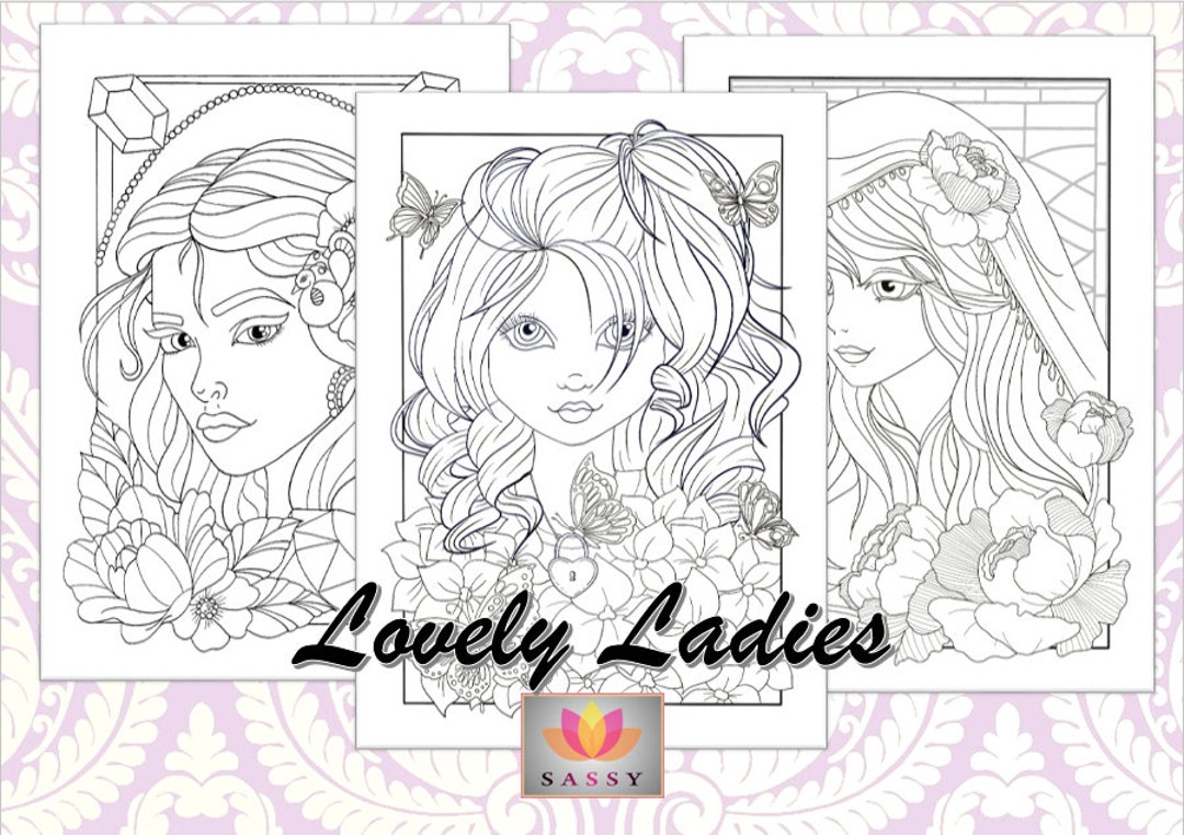 Ladies Colouring Pages Bundle | Hand-drawn Illustrations (digital ...