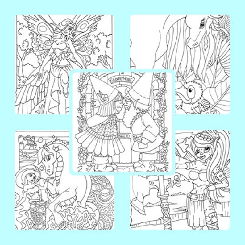 Fanciful Fantasy an Adult Coloring Book by Sassy Colouring - Etsy