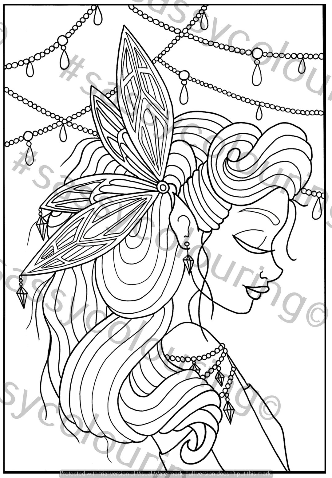The Female Faces of Sassy Allsorts, Colouring Pages for Adults ...