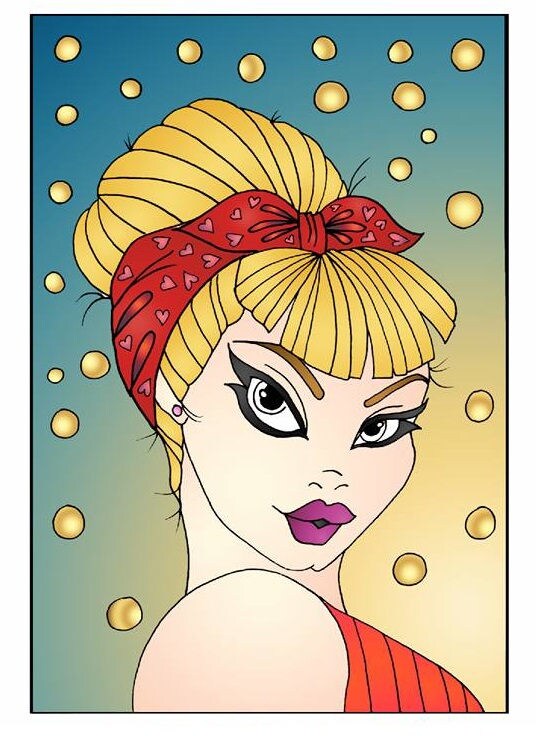 Pin Up-styles Colouring Pages - Etsy