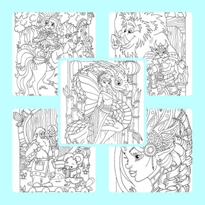Fanciful Fantasy an Adult Coloring Book by Sassy Colouring - Etsy