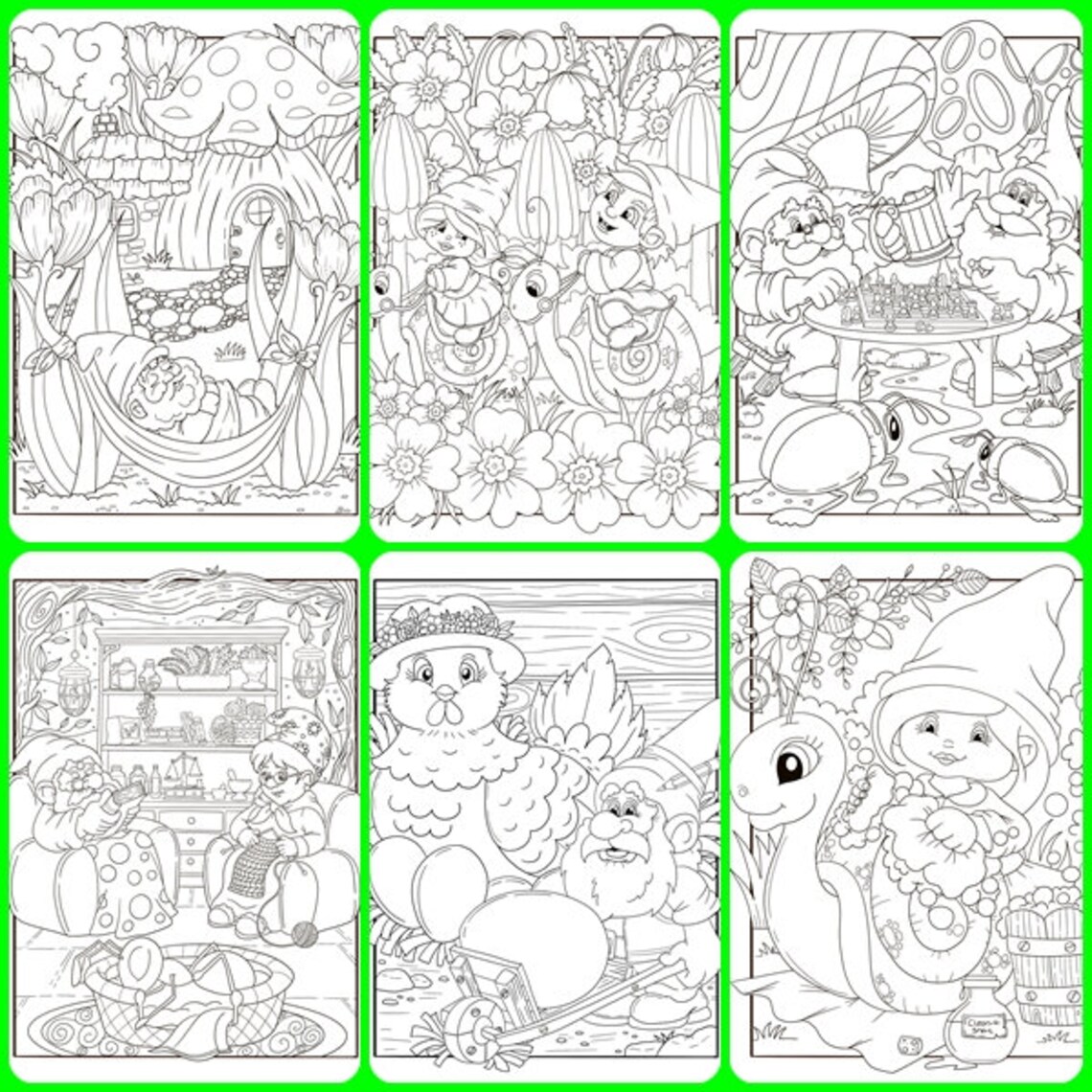 Gnome Sweet Gnome an Adult Colouring Book by Sassy Colouring - Etsy