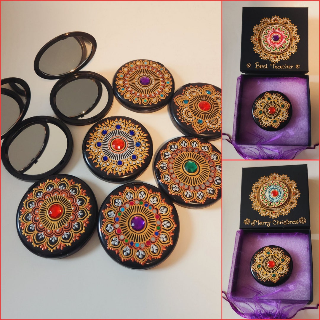 Compact Mirror in a Decorative Box, Christmas Gift/ Wedding Favor ...