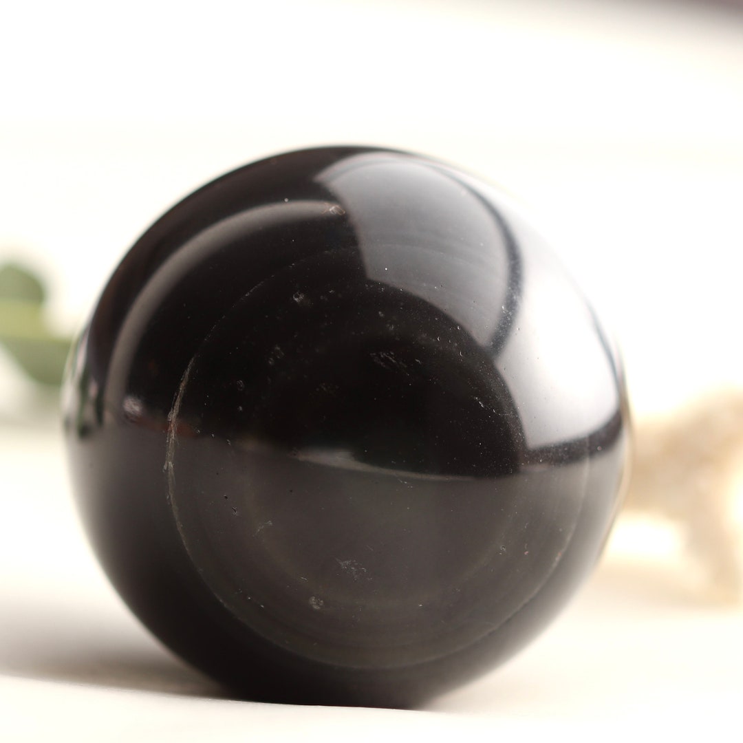 Black Obsidian Sphere, Scrying Crystal Ball - Etsy