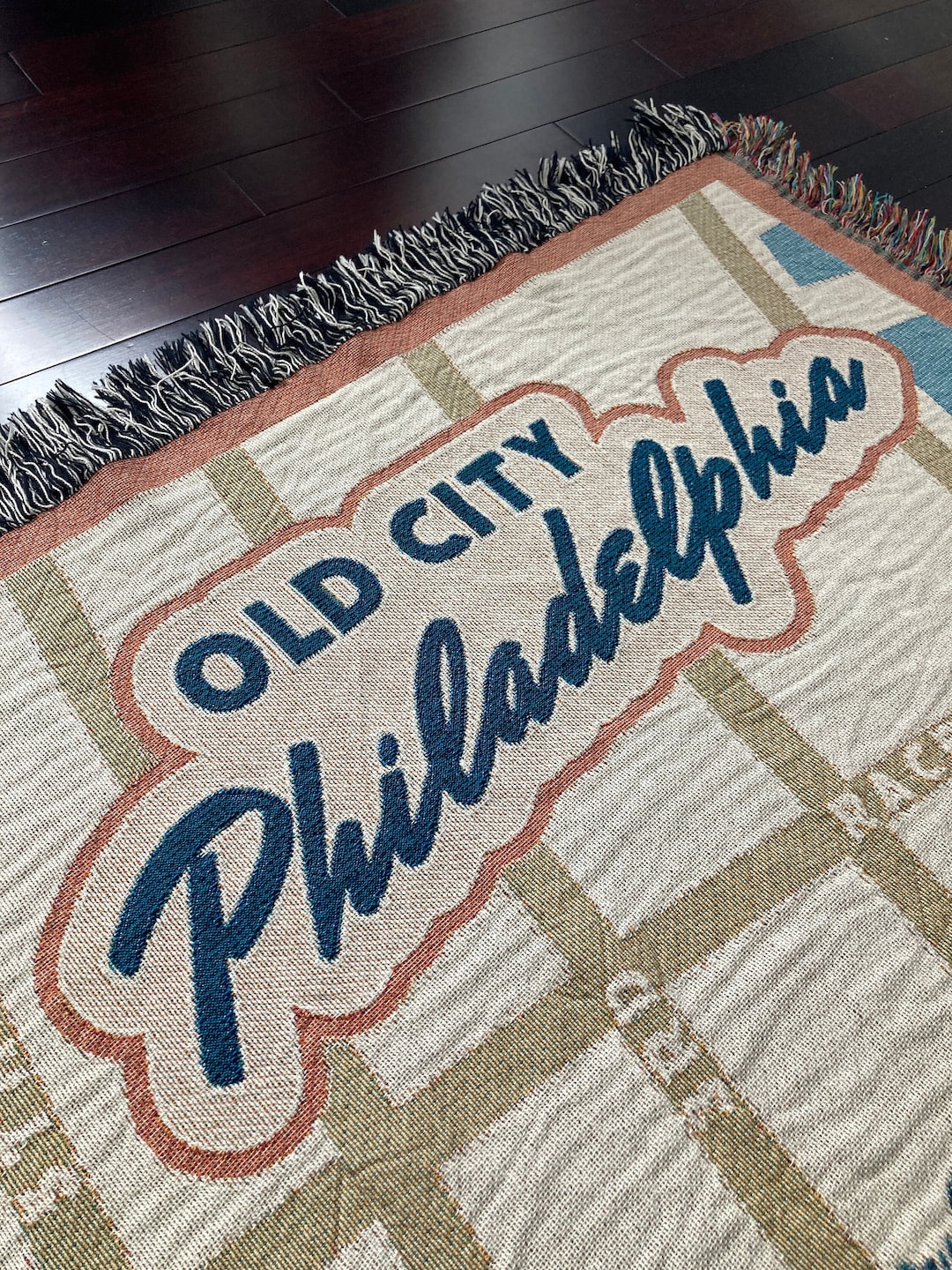 PHILLY MAP BLANKET, Woven Throw Blanket, Cotton Throw Blanket, Throw ...
