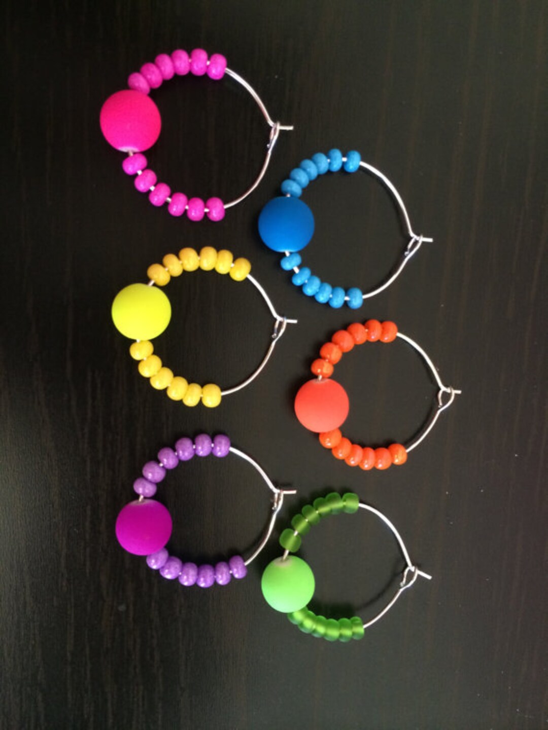 Neon Wine Glass Charms - Etsy