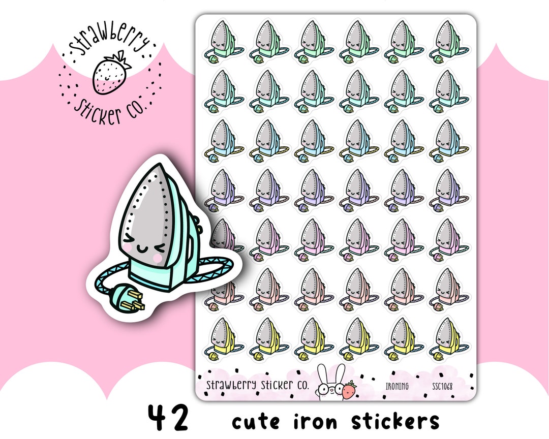 42 Cute Ironing Kawaii Planner Stickers SSC1068 - Etsy