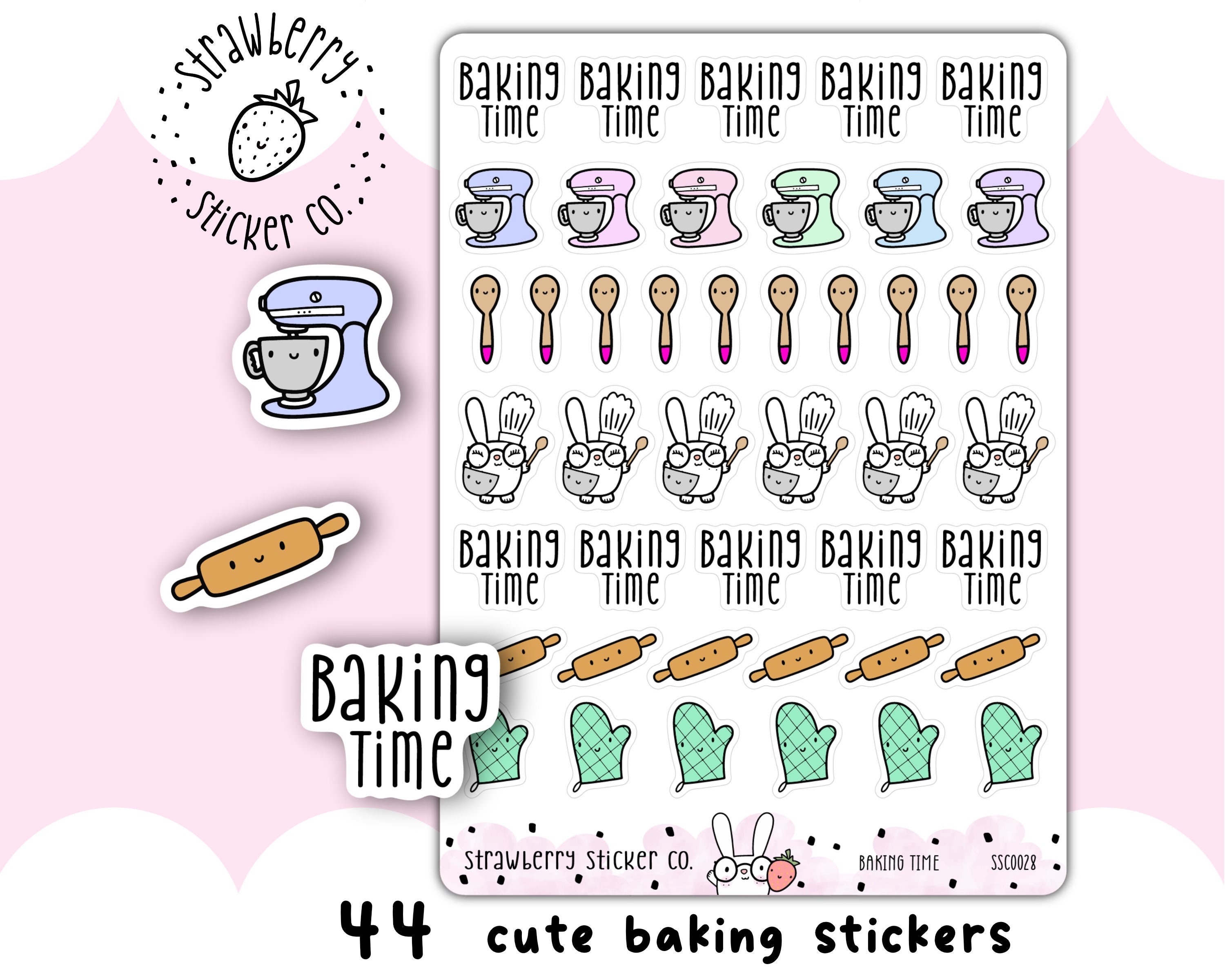 44 Baking Time Mix Cute Kawaii Planner Stickers SSC0028 - Etsy