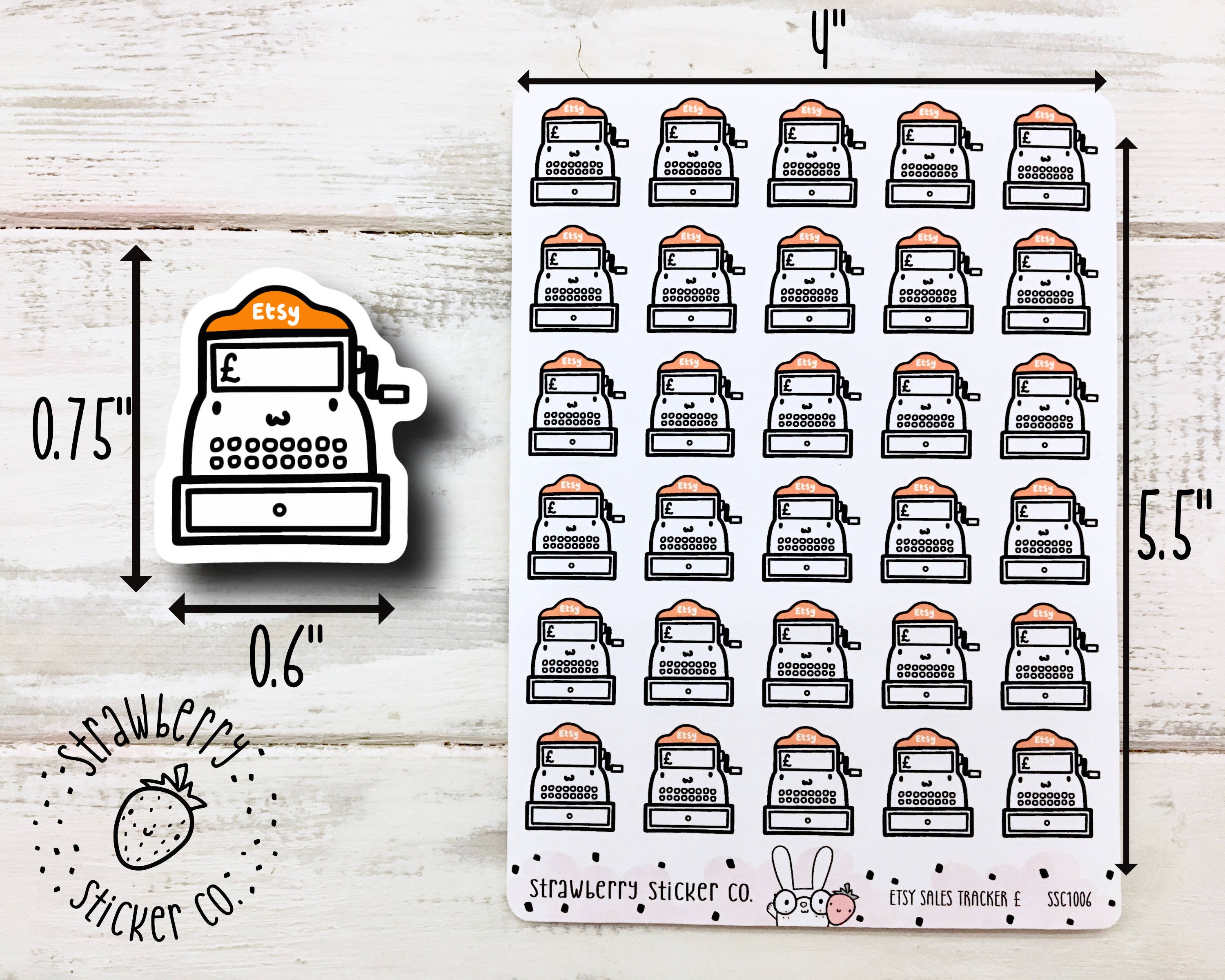 30 Cute Etsy Sales Tracker Kawaii Planner Stickers SSC1006 - Etsy