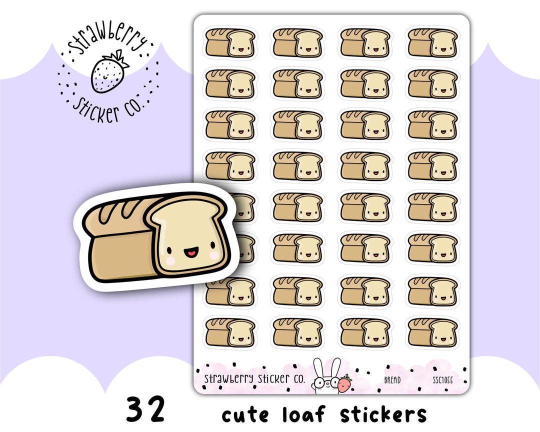 32 Bread Reminder Kawaii Planner Stickers SSC1055 - Etsy