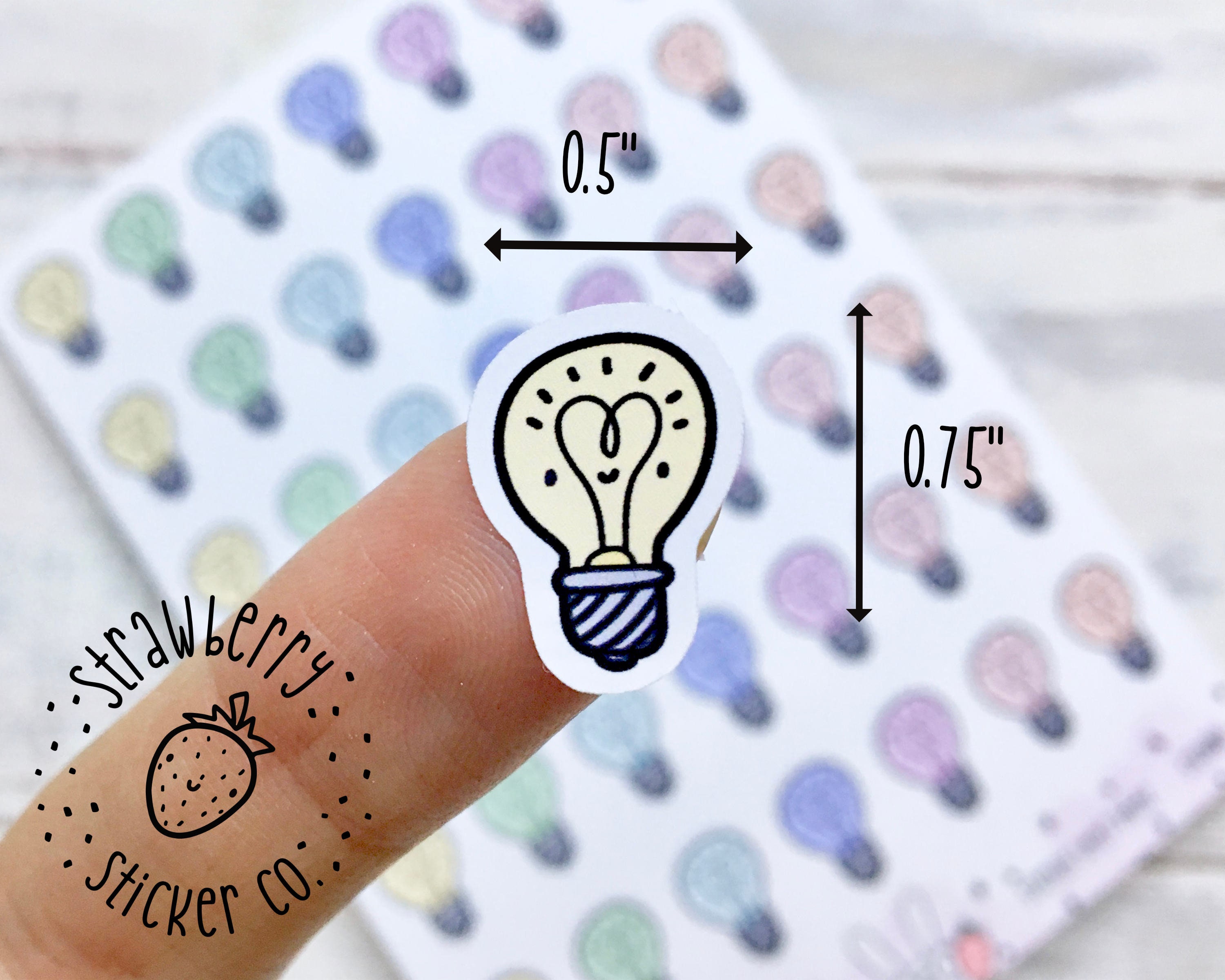 42 Bright Idea Bulb Planner Stickers Cute Kawaii SSC1036 - Etsy UK