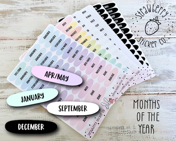 SSC3051 Months of the Year Pastel Planner Stickers 1.25 - Etsy