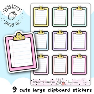 Cute Large Clipboard Stickers - Planner Sticker Sheet SSC3057 - Etsy