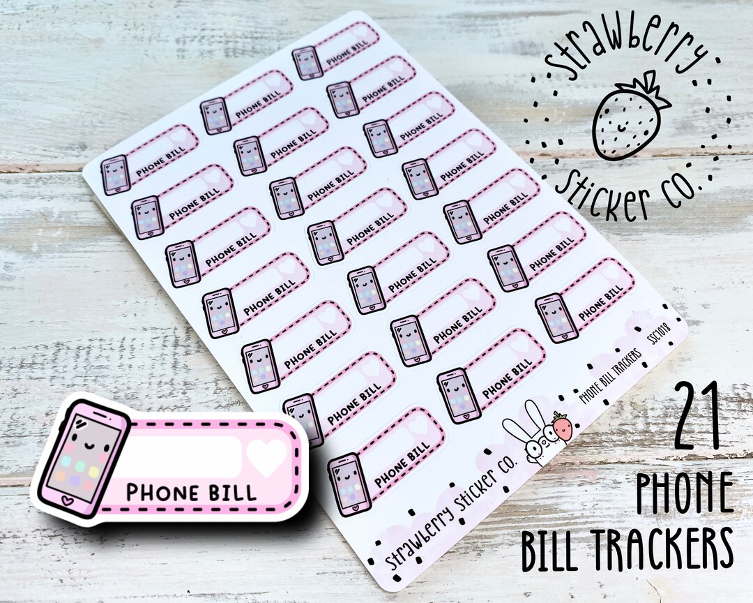 Phone Bill Tracker Writeable Weekly Cute Planner Stickers SSC1018 - Etsy
