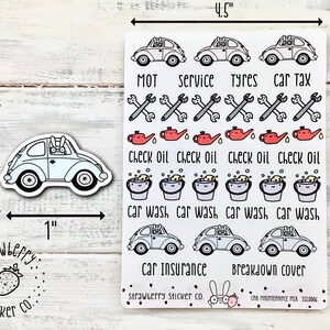 38 Car Maintenance Kawaii Cute Planner Stickers SSC0006 - Etsy