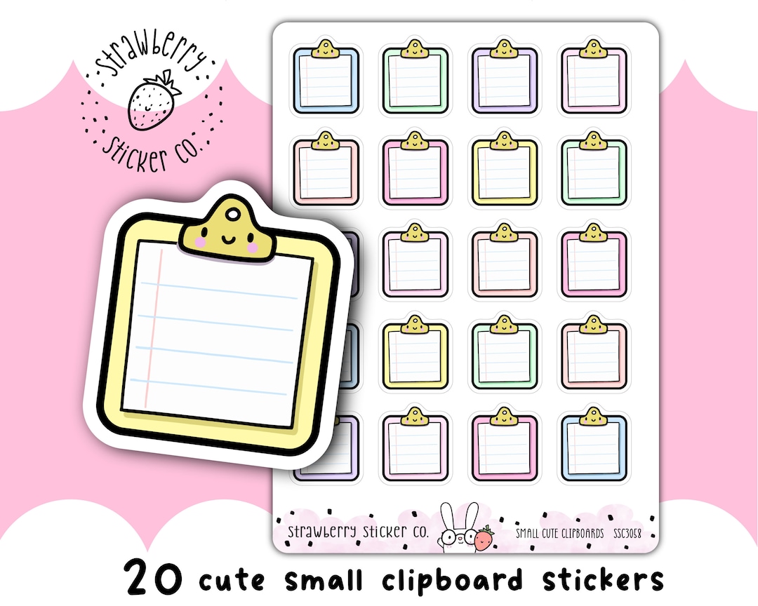 Cute Small Clipboard Stickers - Planner Sticker Sheet SSC3058 - Etsy