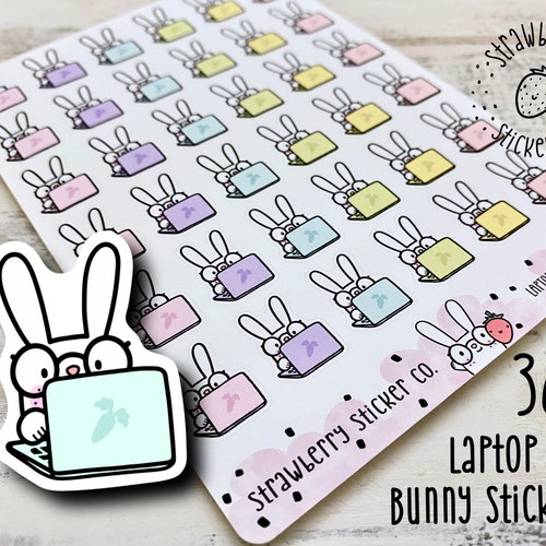36 Bunny Reading Stickers Cute Kawaii Book Trackers SSC0065 - Etsy UK