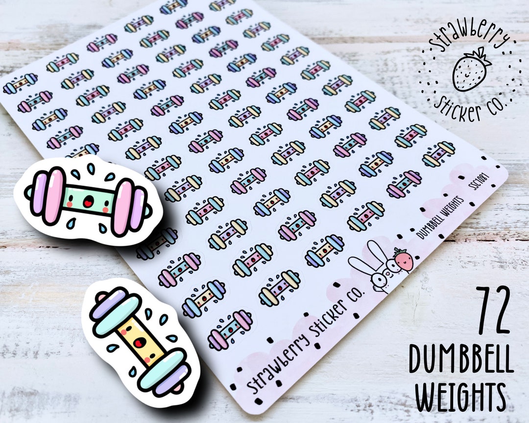 72 Dumbbell Weights Planner Stickers Kawaii Style SSC1081 - Etsy
