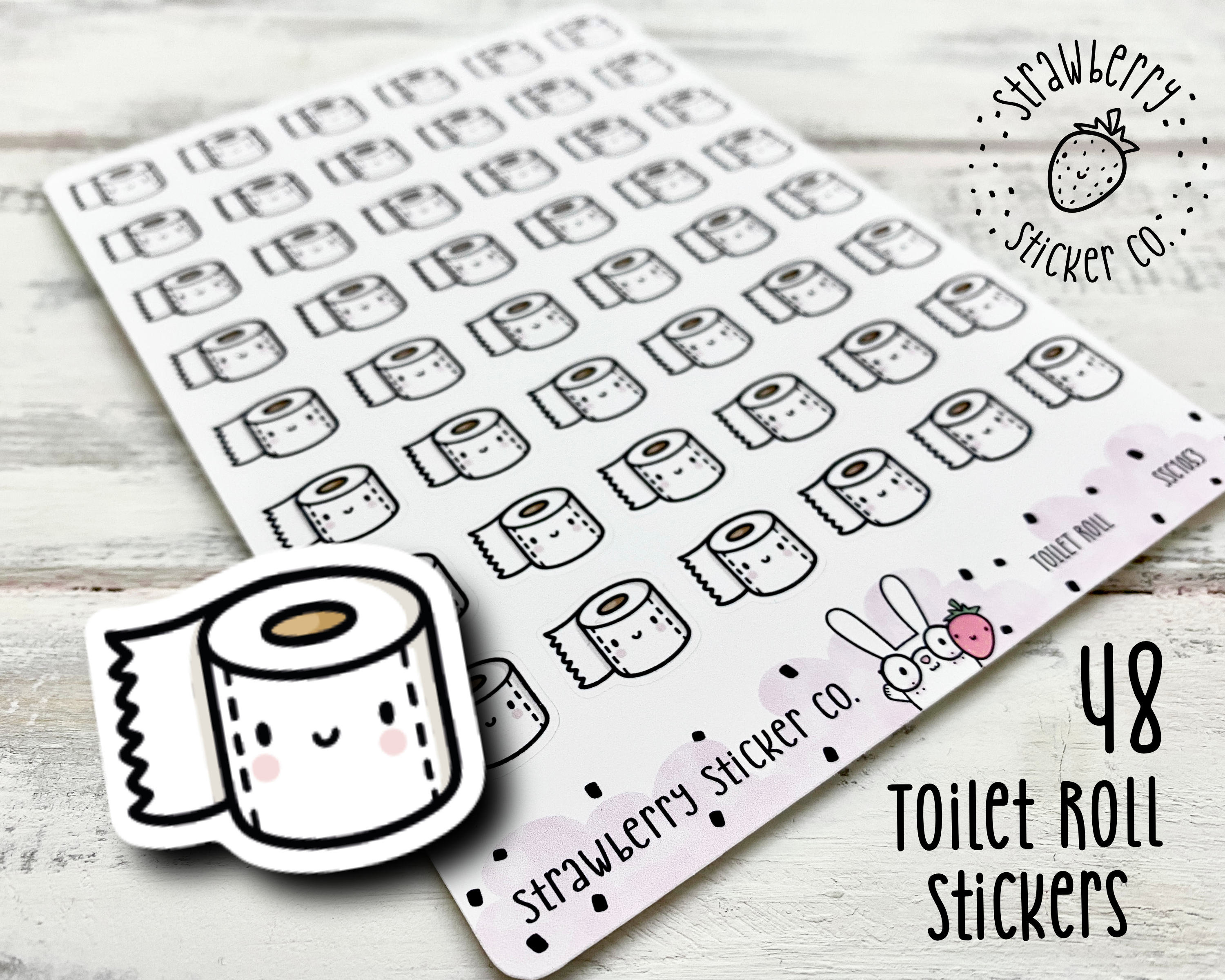 Card Making & Stationery Paper Planner Pack of 10 Stickers Toilet Paper ...