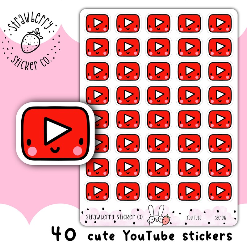 Youtube Stickers - Etsy UK