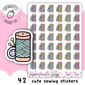 42 Cute Sewing Planner Stickers Kawaii Style SSC1107 - Etsy