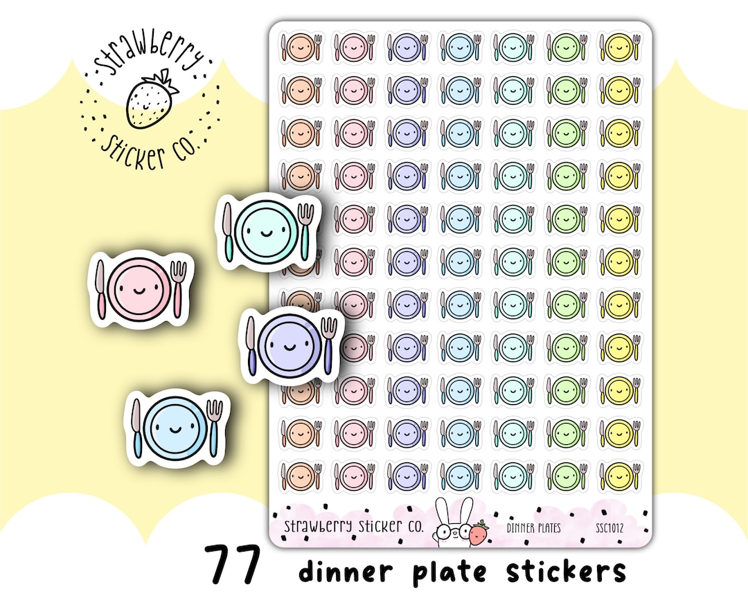 70 Cute Dinner Plate Planner Stickers SSC1012 - Etsy