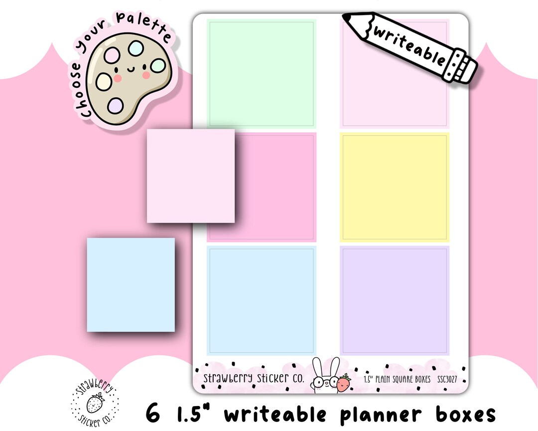 6 1.5" Plain Square Writeable Boxes SSC3027 - Etsy