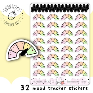32 Weekly Mood Tracker Planner Stickers Cute Kawaii SSC1033 - Etsy