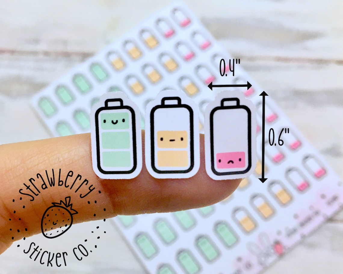 63 Cute Energy Tracker Planner Stickers SSC1043 - Etsy