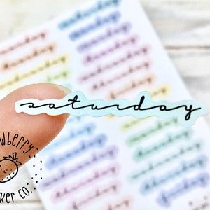 28 Script Font Days of the Week Headers Pastel SSC3001 Bullet Journal ...