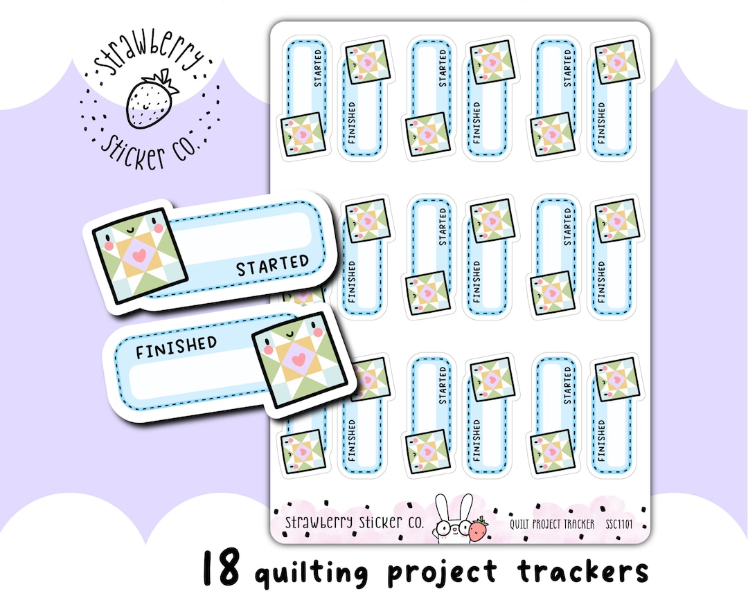 18 Quilting Project Tracker Planner Stickers Kawaii Style SSC1101 - Etsy