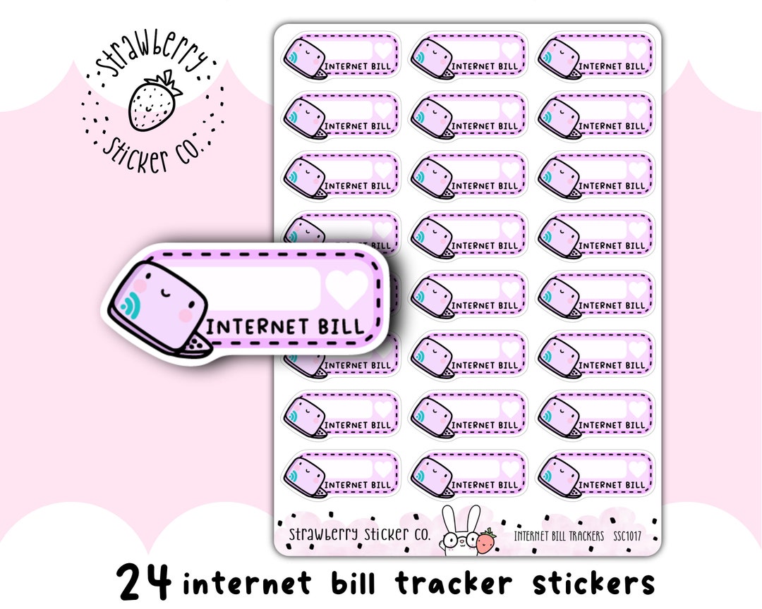 Internet Broadband Bill Tracker Writeable Weekly Cute Planner Stickers ...