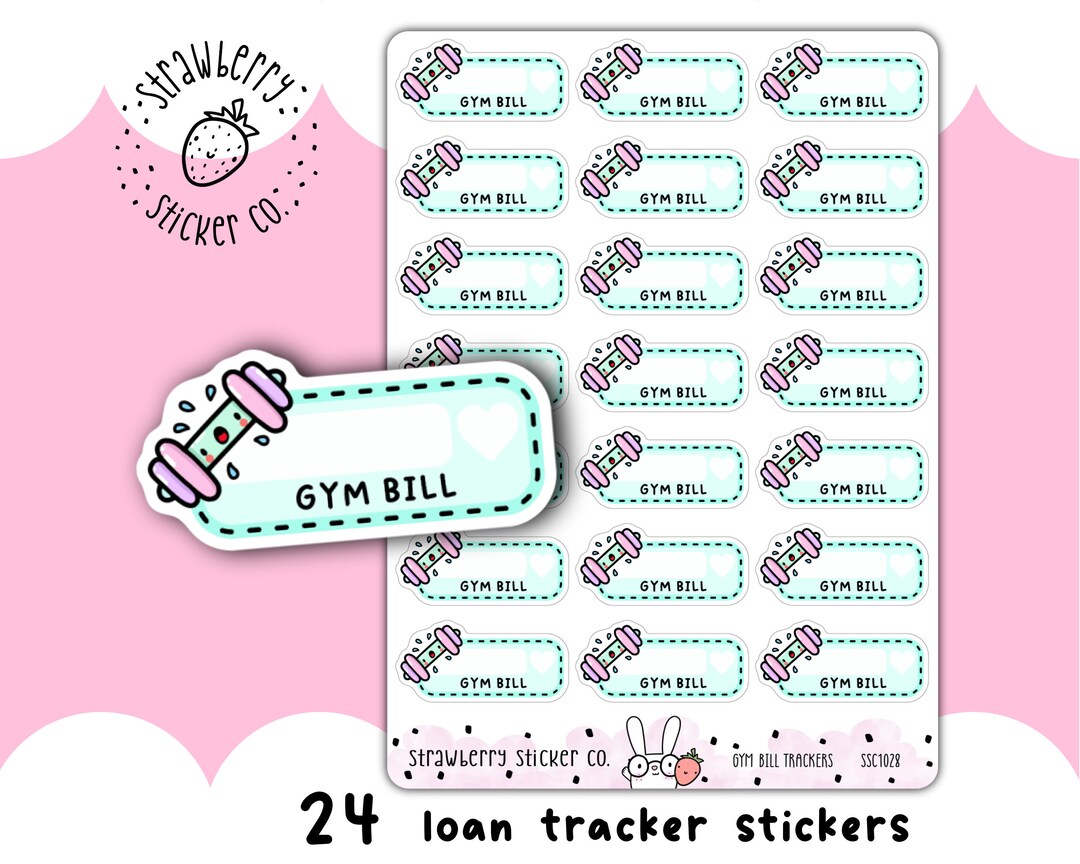 Gym Bill Tracker Writeable Weekly Cute Planner Stickers SSC1028 - Etsy