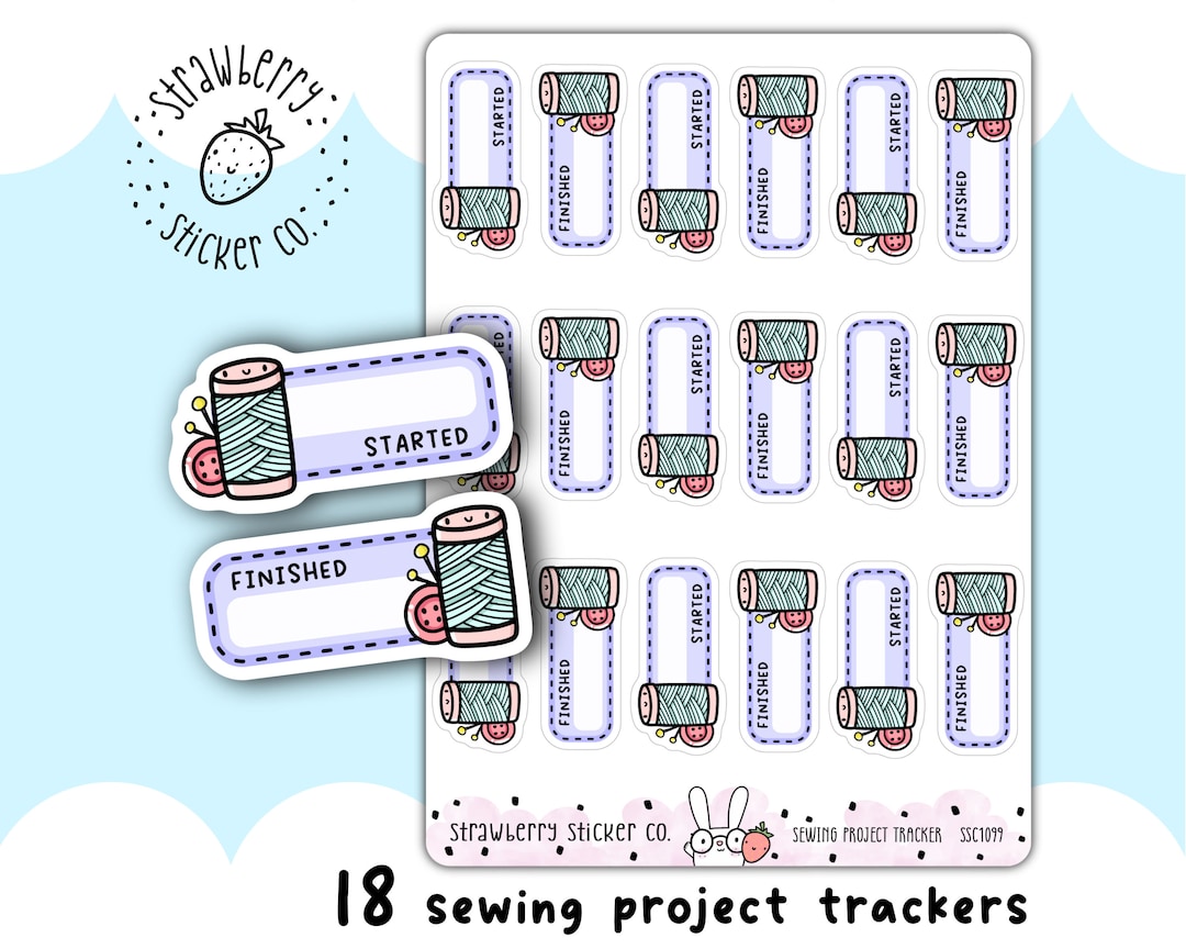 18 Sewing Project Tracker Planner Stickers Kawaii Style SSC1099 - Etsy
