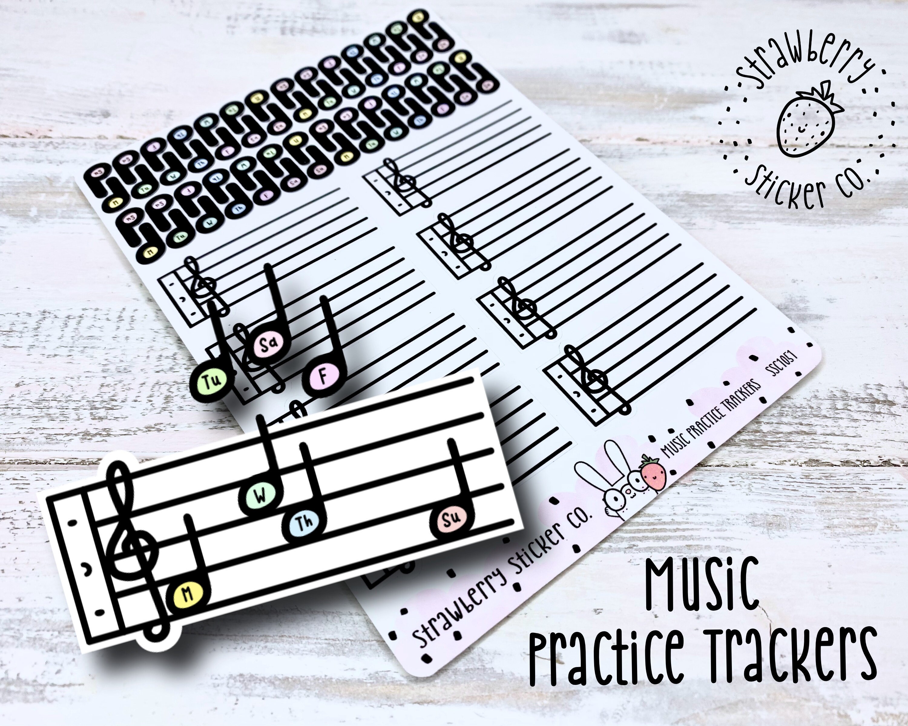Music Practice Tracker Weekly Cute Planner Stickers SSC1051 - Etsy UK