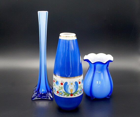 Vintage Blue Vase Floral Vase Ceramic Vase Decorative Vase - Etsy