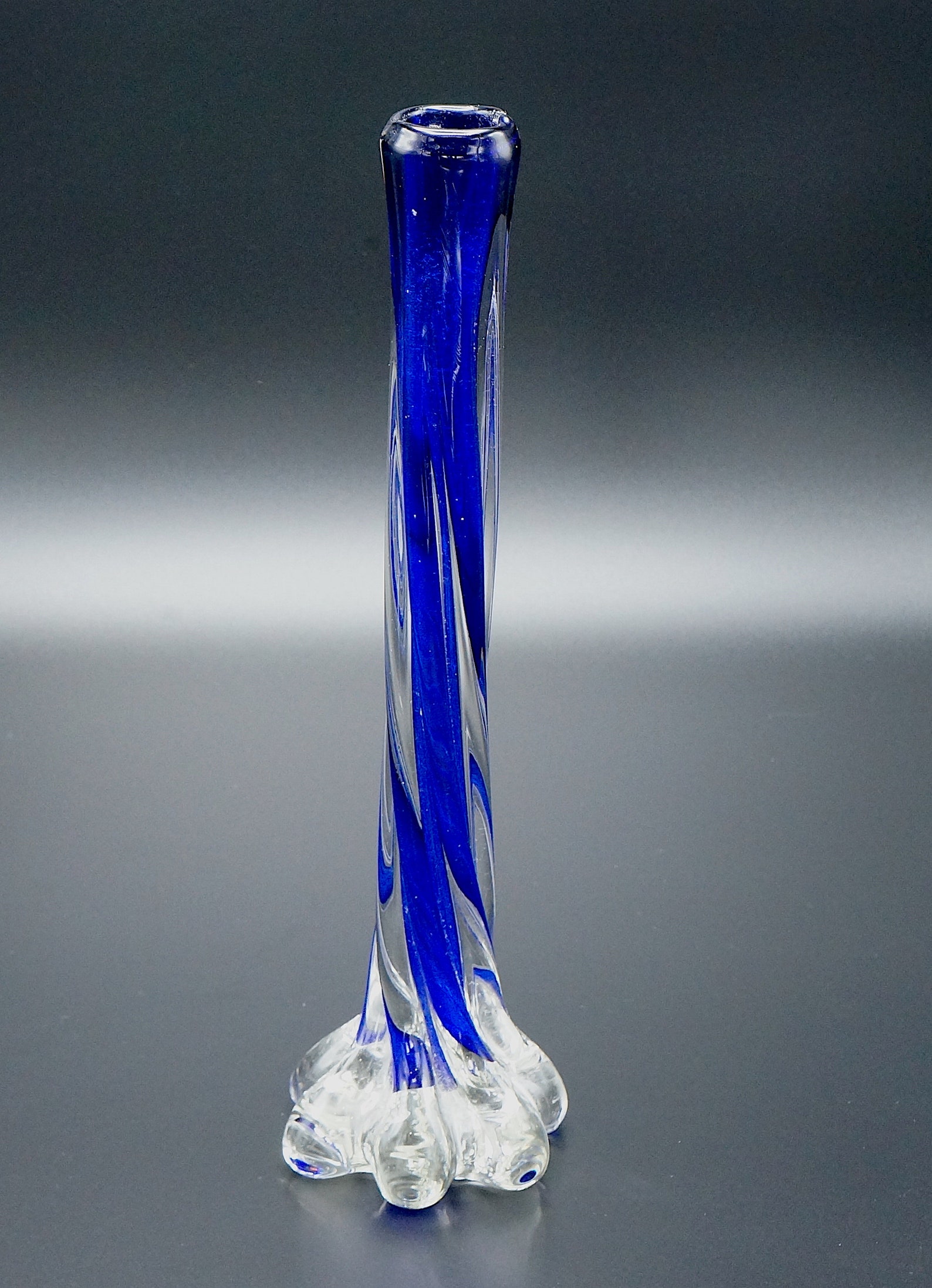 Vintage Blue Glass Vase 1960's Blue Vase Retro Style - Etsy UK