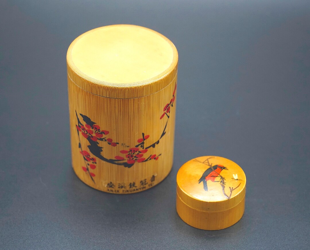 Vintage Bamboo Jewellery Box, Bamboo Storage Jar, Jewellery Box ...