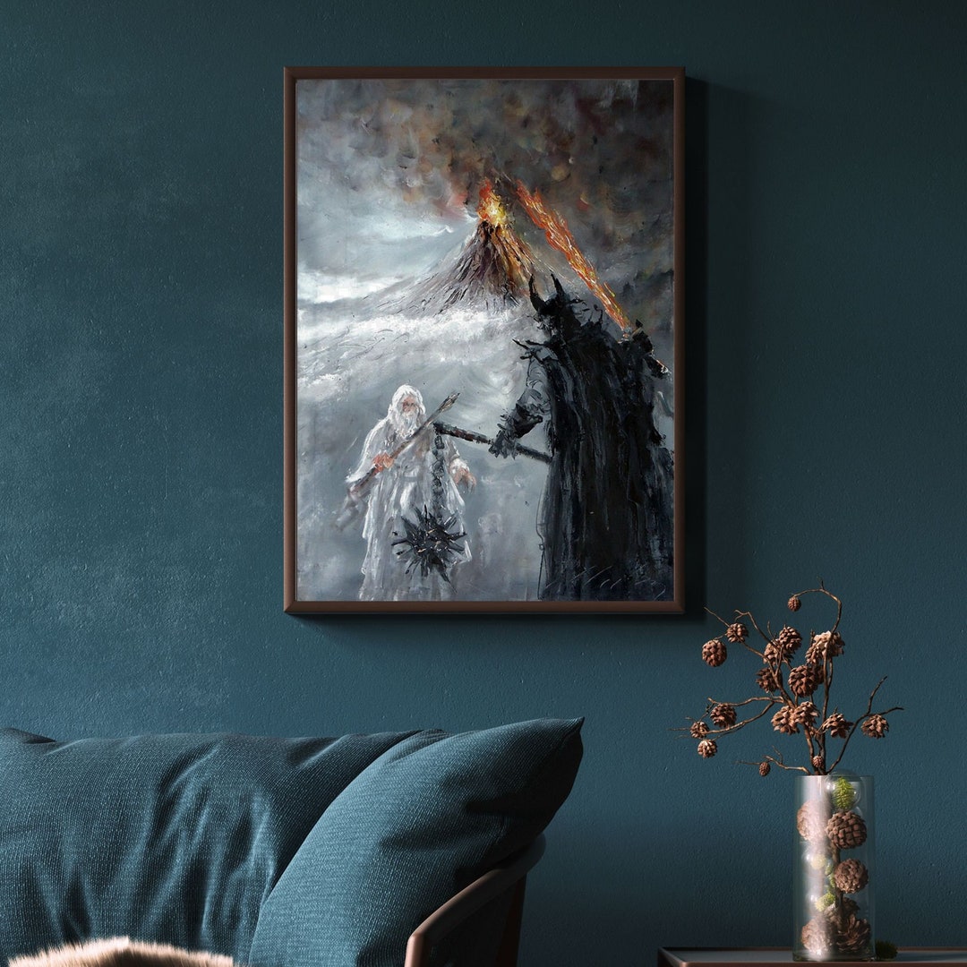 Witch King of Angmar Painting, Gandalf Art Handmade LOTR Painting by ...