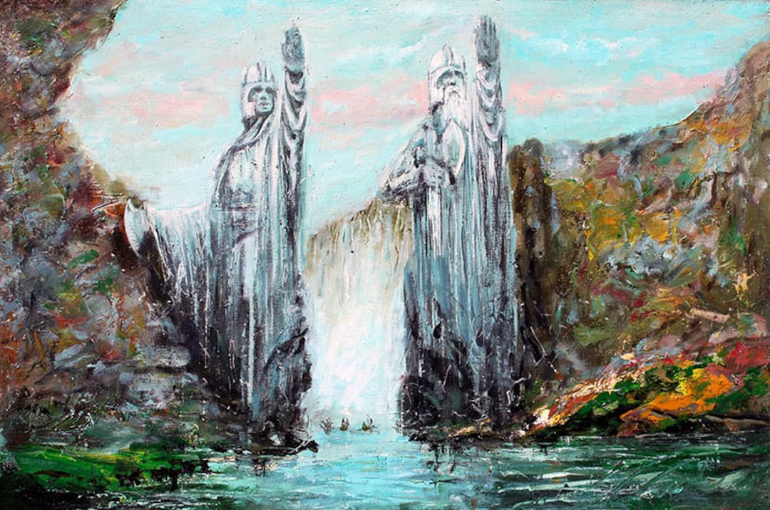 The Argonath Canvas Print, Lord of the Rings Art by Naci Caba - Etsy