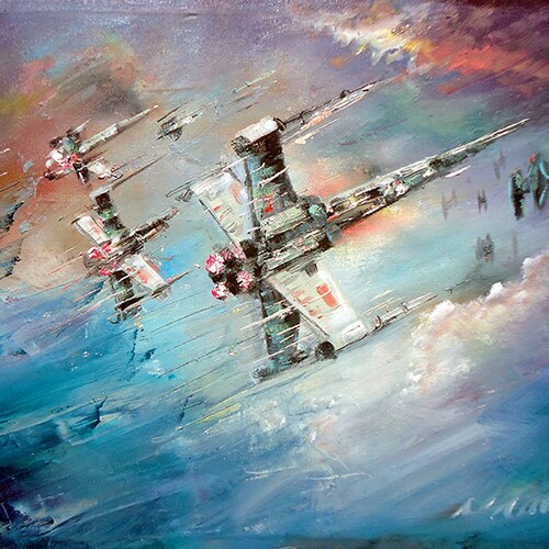 X-wing Fighter Fan Art Canvas Giclee Print by Naci Caba - Etsy