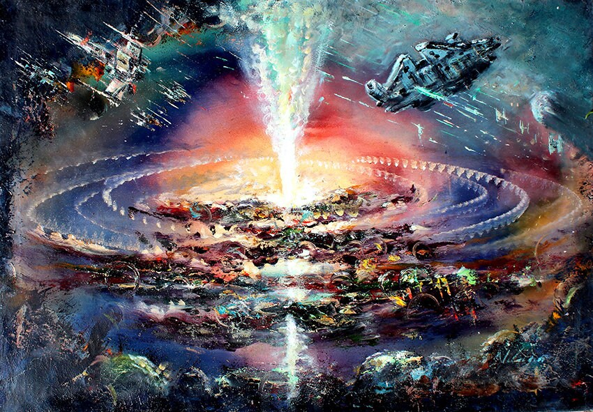 Star Wars Themed Space Art: Limited Sci Fi Canvas Print Star - Etsy