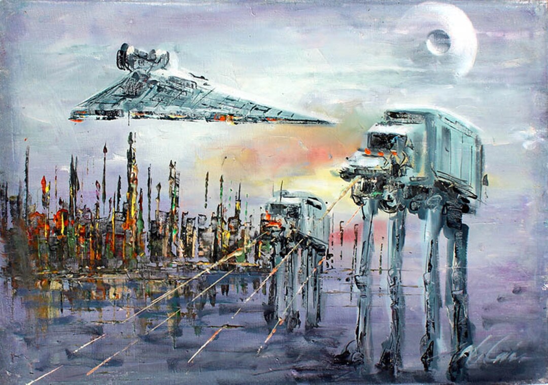 Star Wars Canvas Art AT-AT Walker Print - Etsy