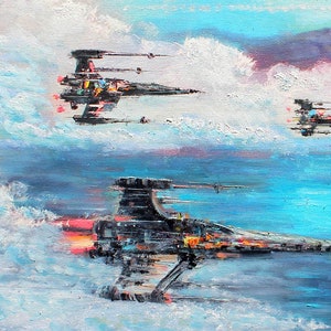 X-wings Over Water Print - Battle of Takodana Wall Art - Star Wars Fan ...