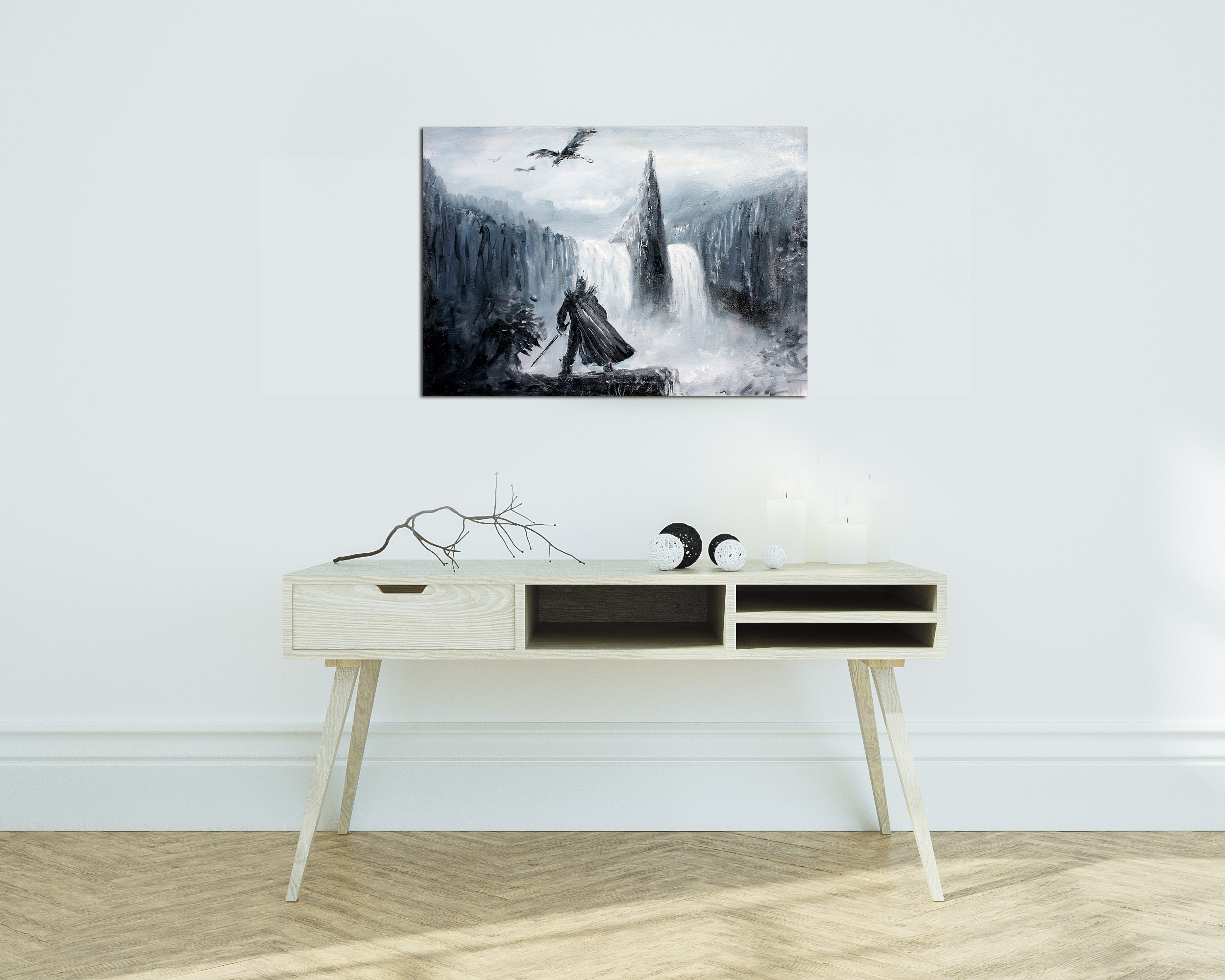 Sauron Print LOTR Themed Art Print Lord of the Rings Canvas | Etsy