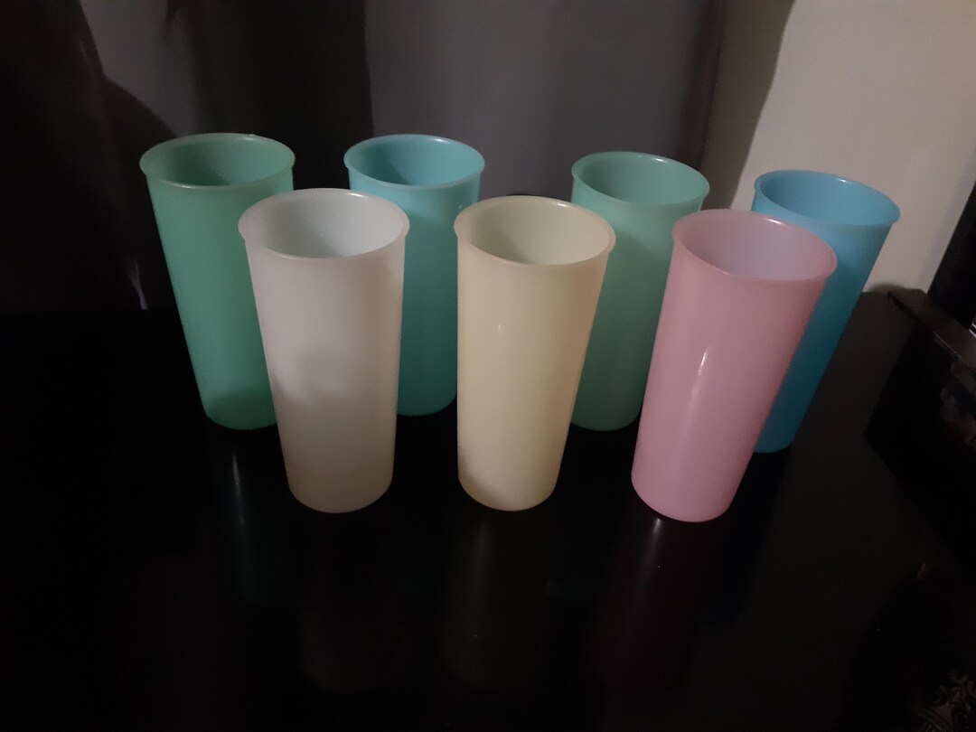 Vintage Tupperware Pastel Coloured Large Storage Tumblers. Set of 7. - Etsy