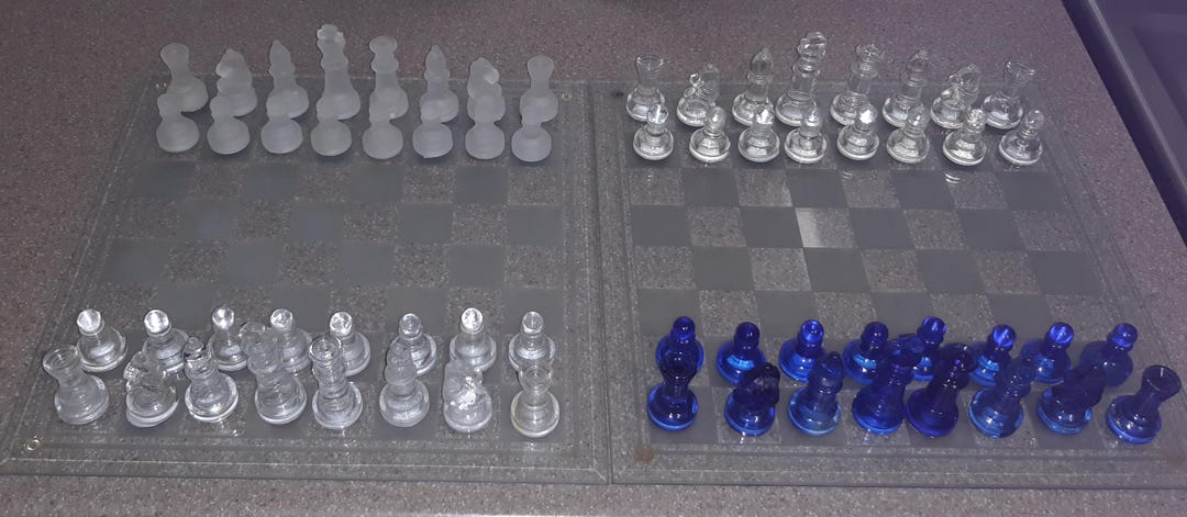 Crystal Glass Chess Sets. Full Size Complete Chess Sets. 2 Available ...