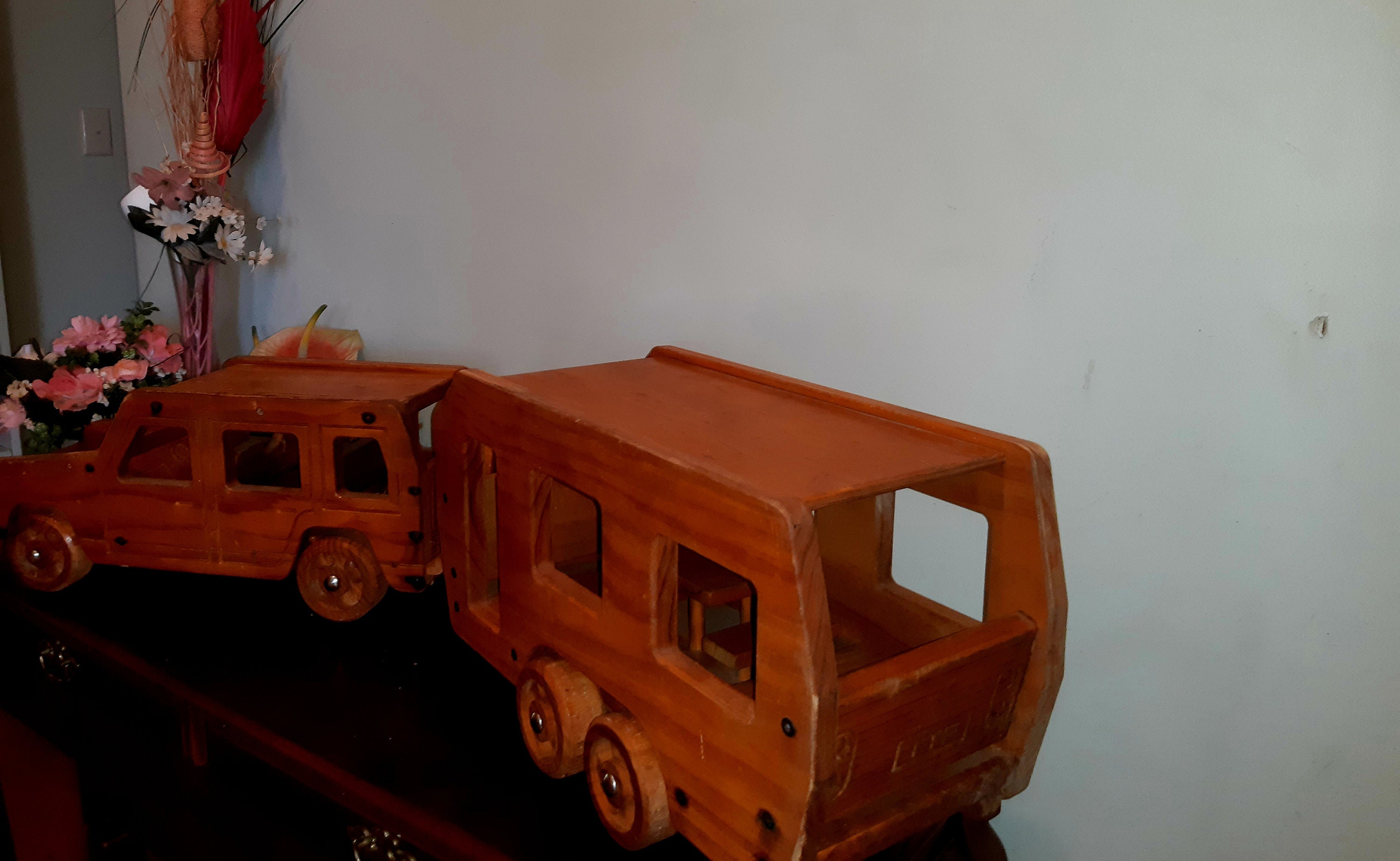 Vintage Large Wooden 4wd and Caravan Handmade Very Solid - Etsy Australia