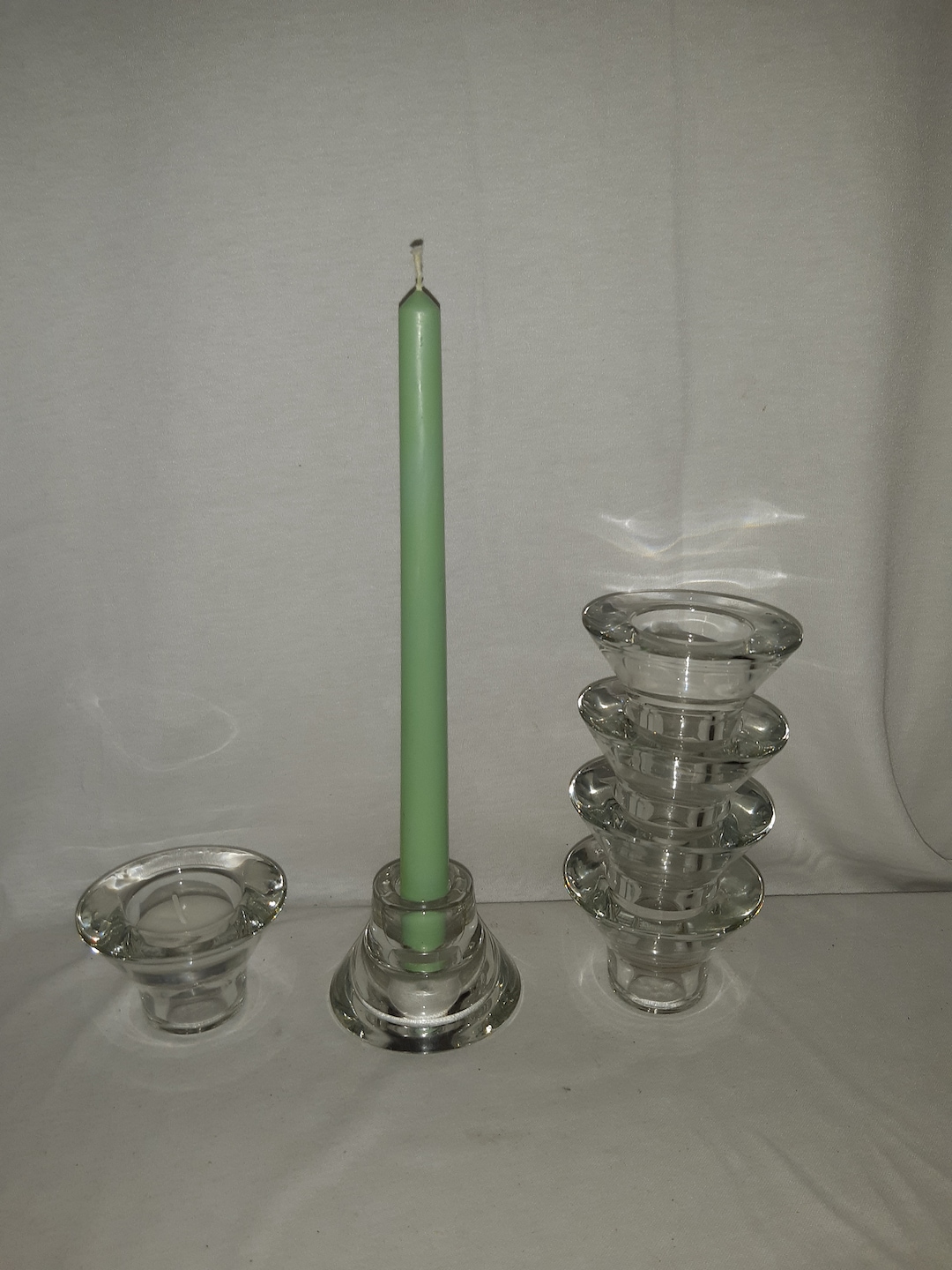 K Hagberg and M Hagberg Design Set of 6 Glass Candle Holders Two Way ...